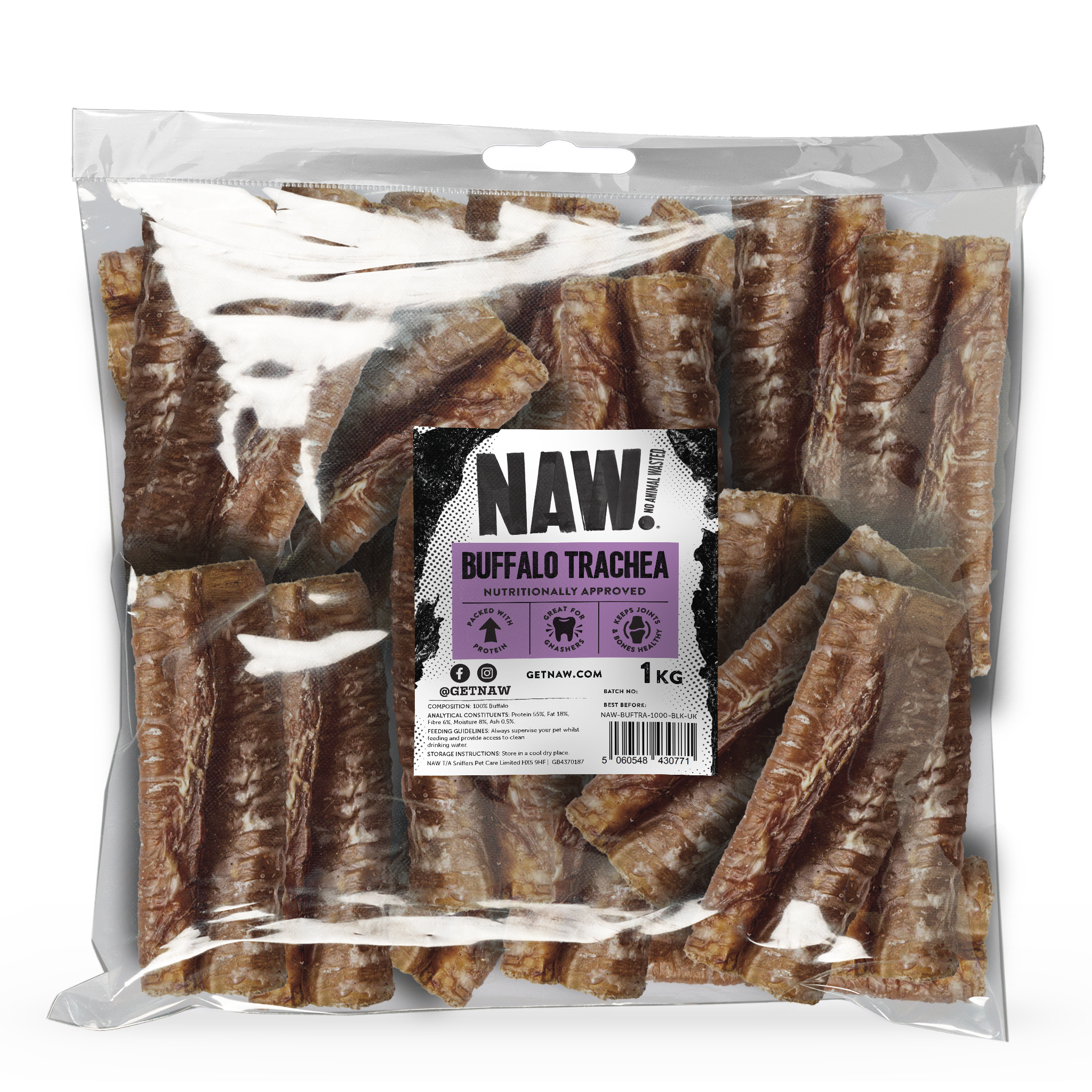 Buffalo Trachea - natural dog treats from Sniffers Pet Care