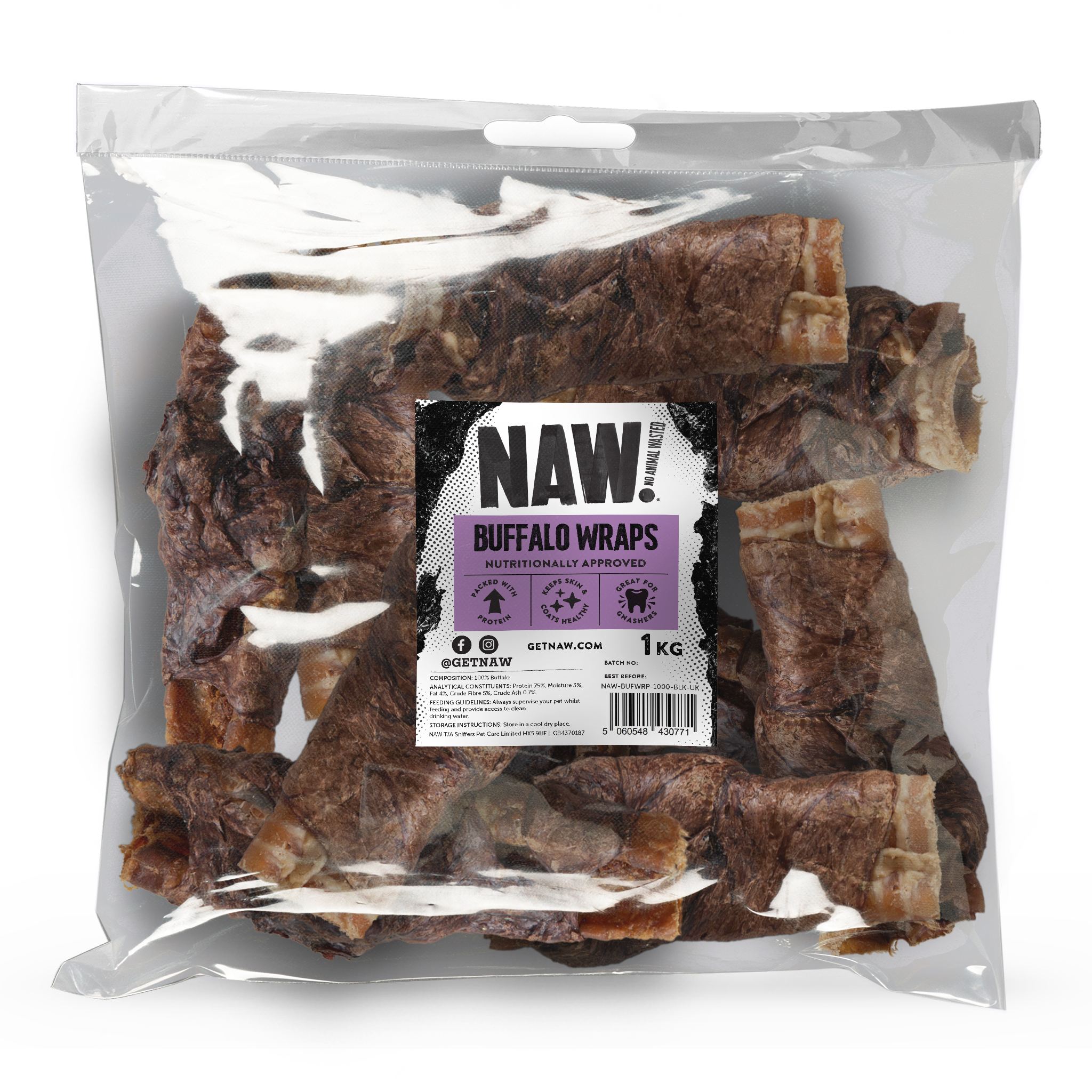 Buffalo Wrapped Trachea - natural dog treats from Sniffers Pet Care
