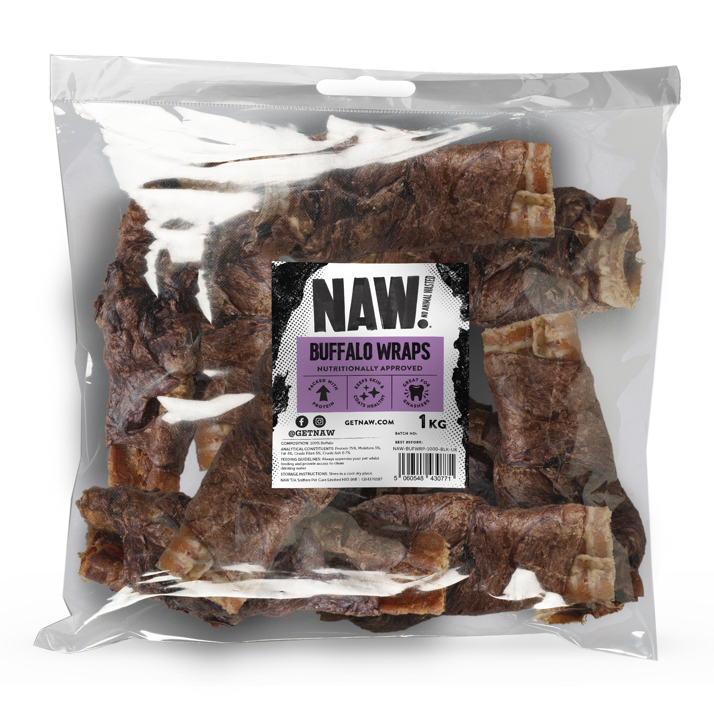 Buffalo Wrapped Trachea - natural dog treats from Sniffers Pet Care