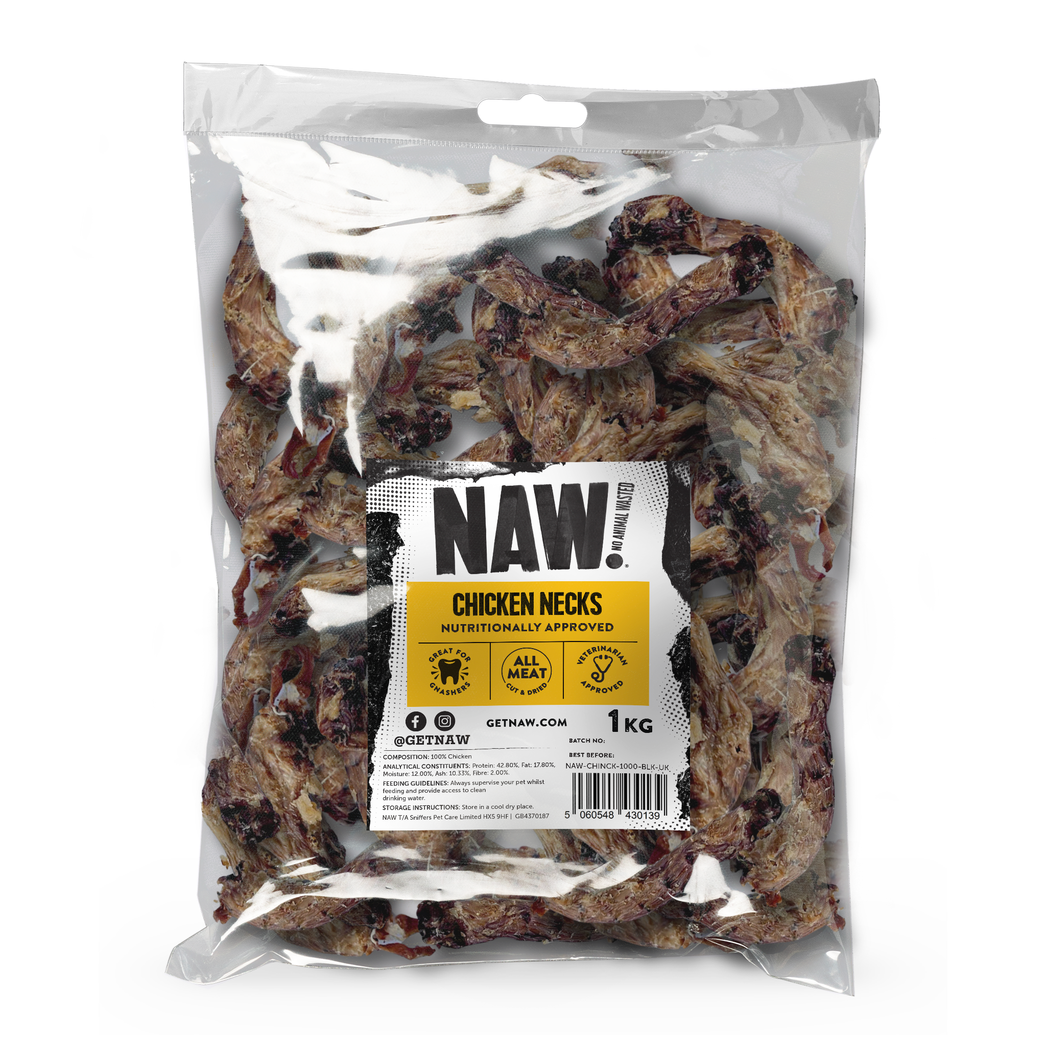 NAW Chicken Necks (1kg) – Sniffers Pet Care